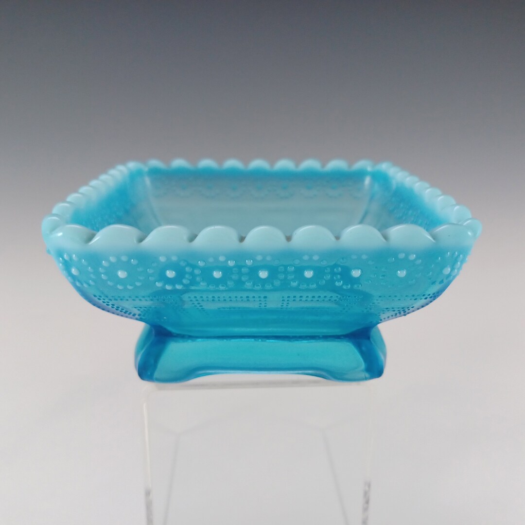 Davidson Victorian Blue Pearline Glass 'daisy Suite 1886' Bowl - Etsy