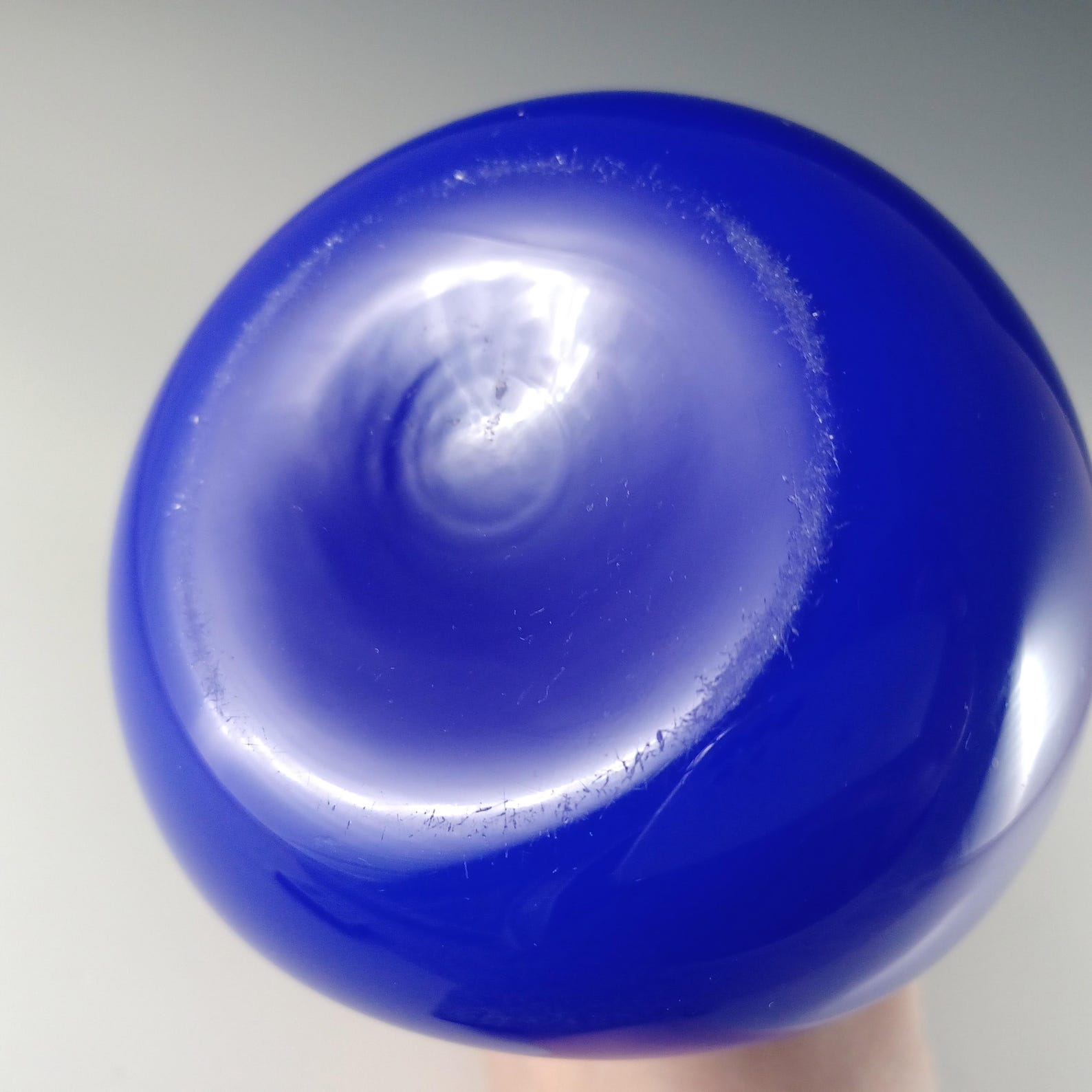 Elme Swedish Blue Cased Glass 'dimpled" Vase by Gunnar Ander - Etsy