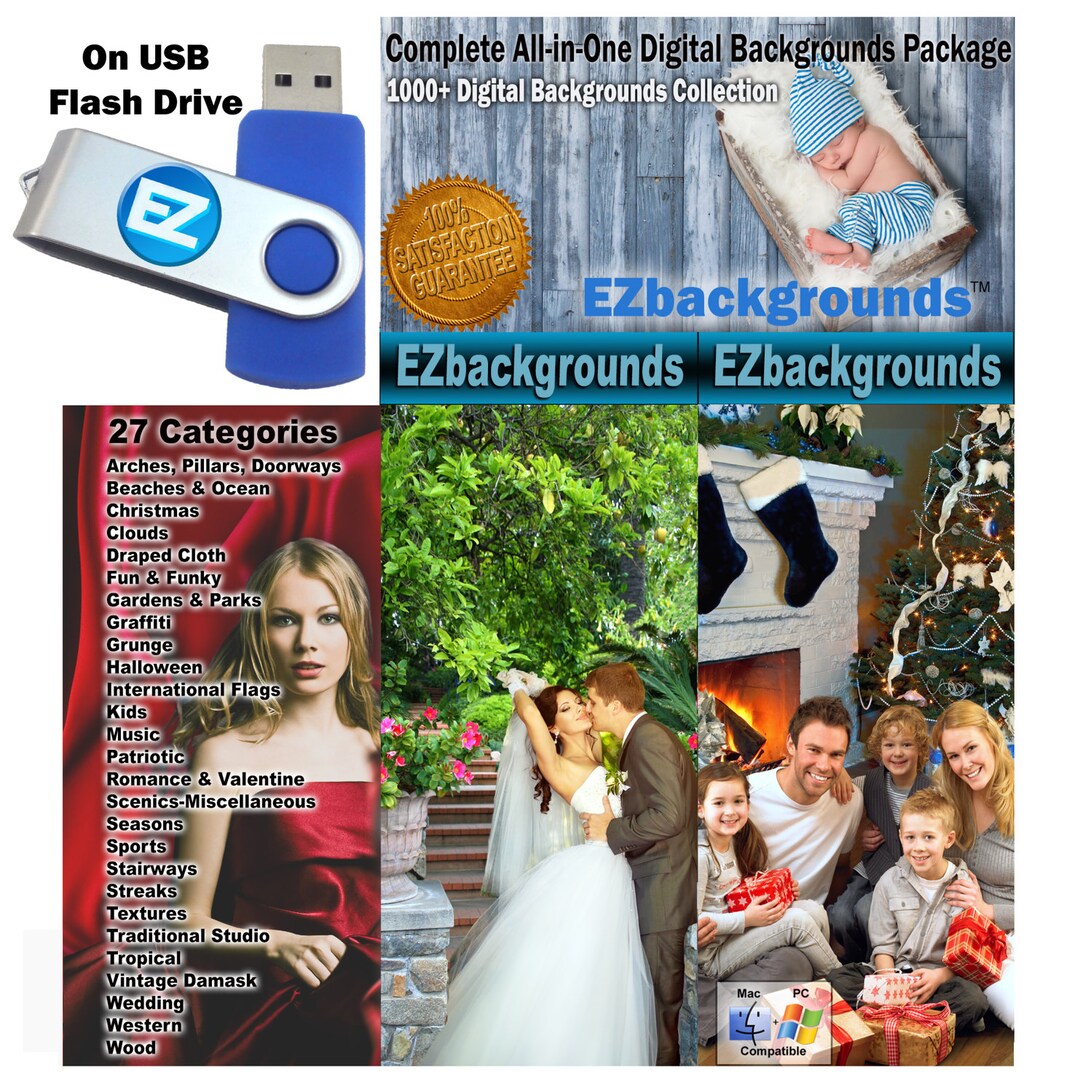 Ezbackgrounds' Complete All-in-one 1000+ Digital Backgrounds Package on ...