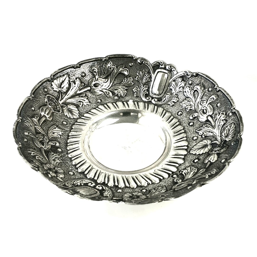 Vintage Greek Sterling Silver Footed Bowl - 925 Epraeia Xeipoe Silver ...