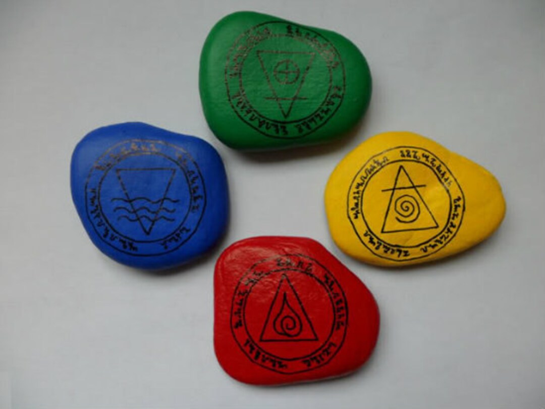 Set of 4 Elemental Sigil Stones Wicca Pagan Altar Magic - Etsy Canada