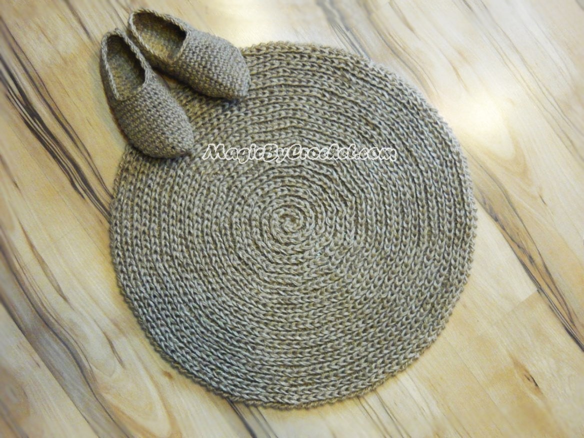 Rustic Cottage Rug Jute Rug Thick Rug Round Rug Crochet - Etsy