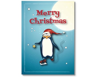 Sweater Penguin DIY Printable Holiday Coloring Card Holly - Etsy