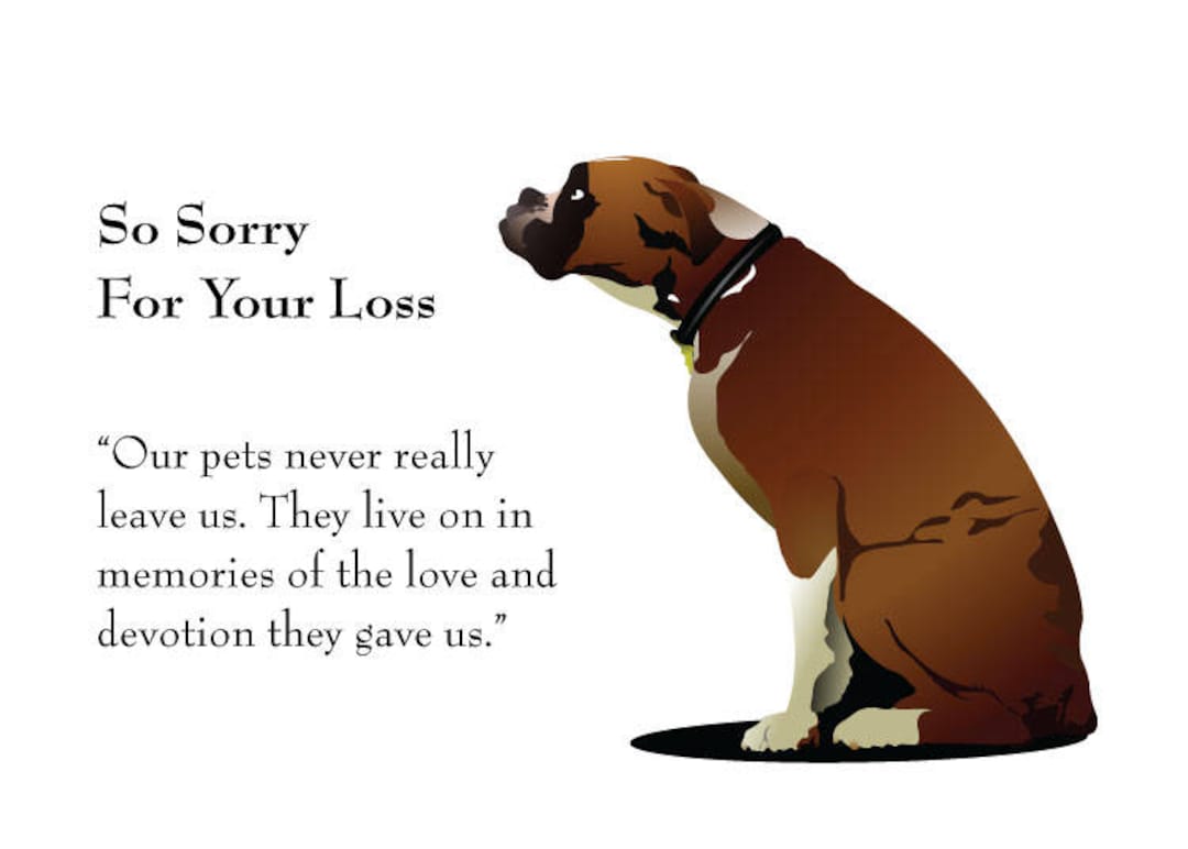 Digital Download Boxer Dog Sympathy Card Loss of a Dog, Pet, Puppy ...
