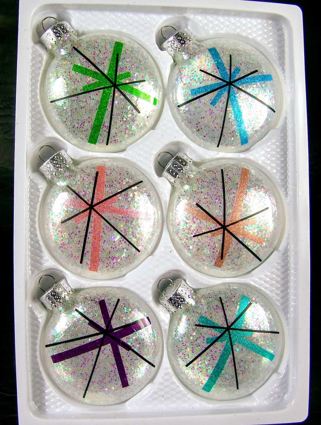 Northstar China Pattern Ornament: Atomic Glitter Glass Disc - Etsy