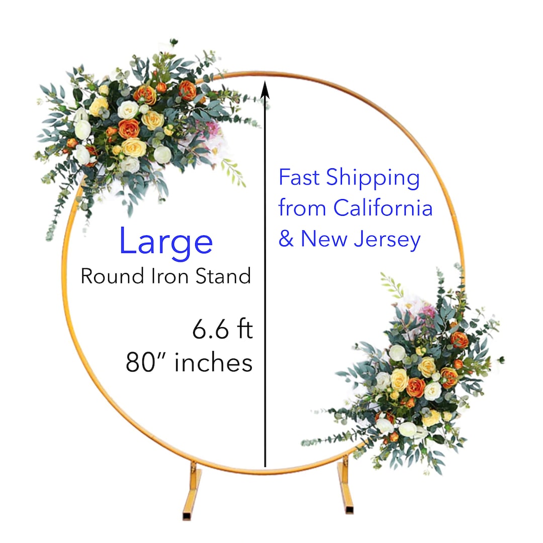 6.6 Ft Large Round Iron Floral Stand, Solid Round Photo Stand, Birthday ...