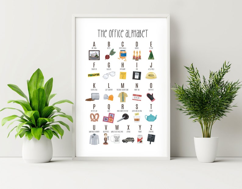 The Office Alphabet Poster: Watercolor TV Show Art (digital Download ...