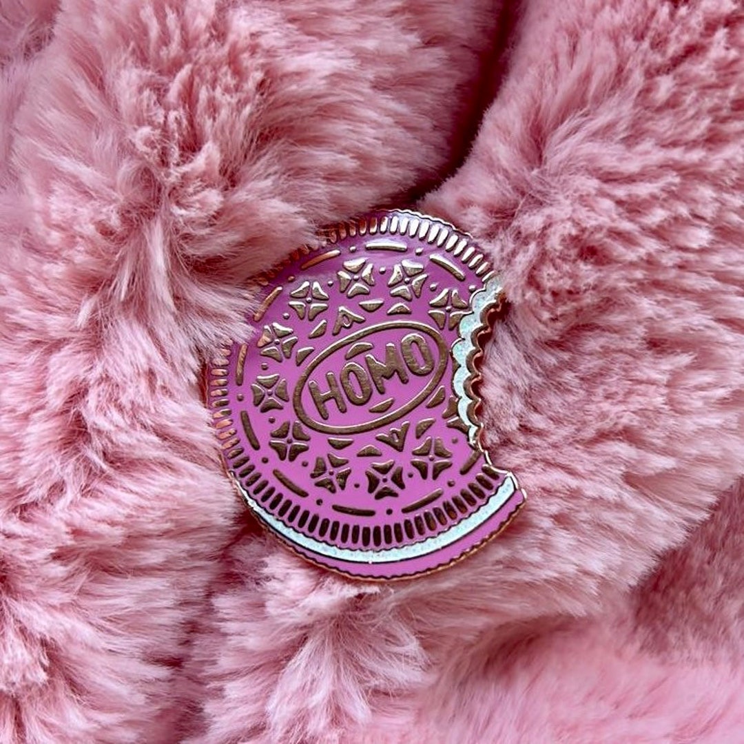 Homo Oreo Cookie Pin Lovestruck Prints Enamel Pin Queer Pin Etsy