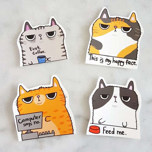 Grumpy Cat Stickers - Etsy