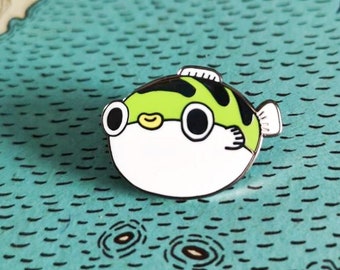 Chibi Pufferfish Hard Enamel Pin - Etsy
