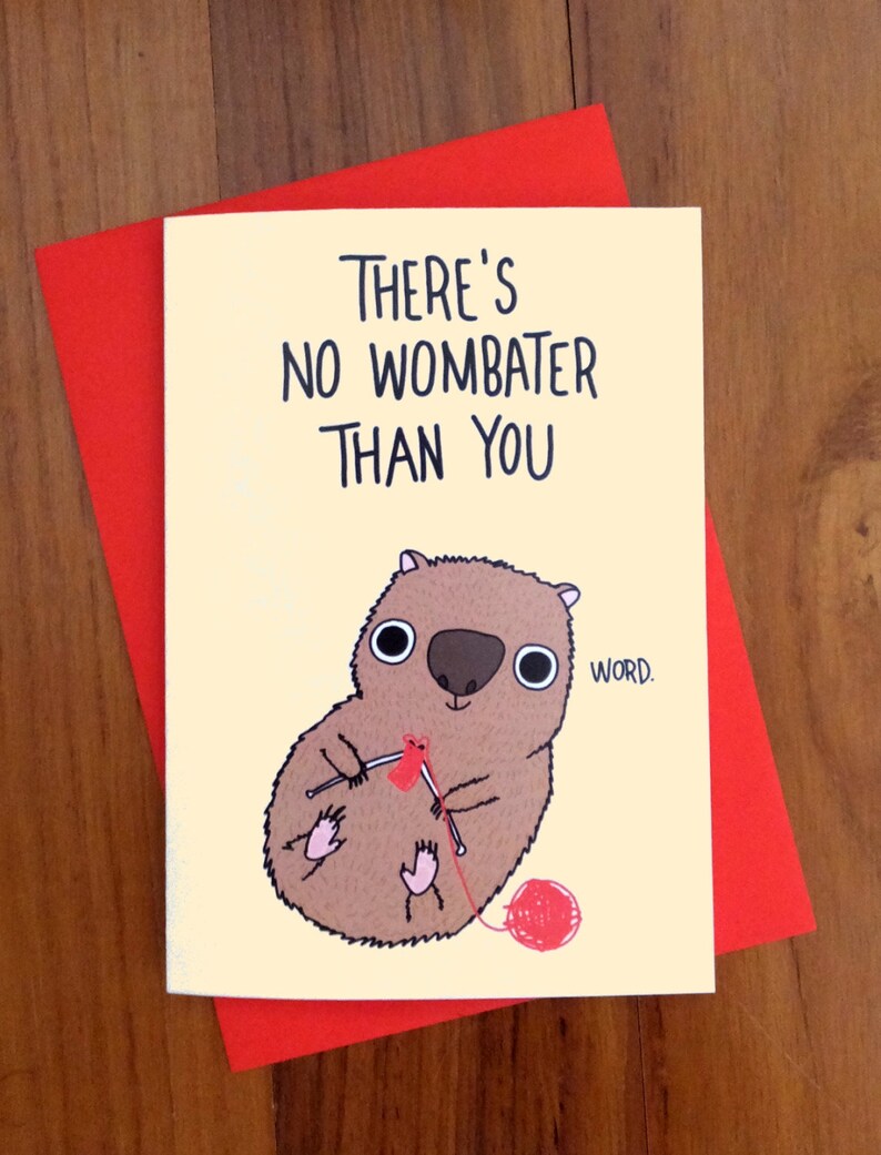 Funny Wombat Love Card // There's No One Better Than You | Etsy