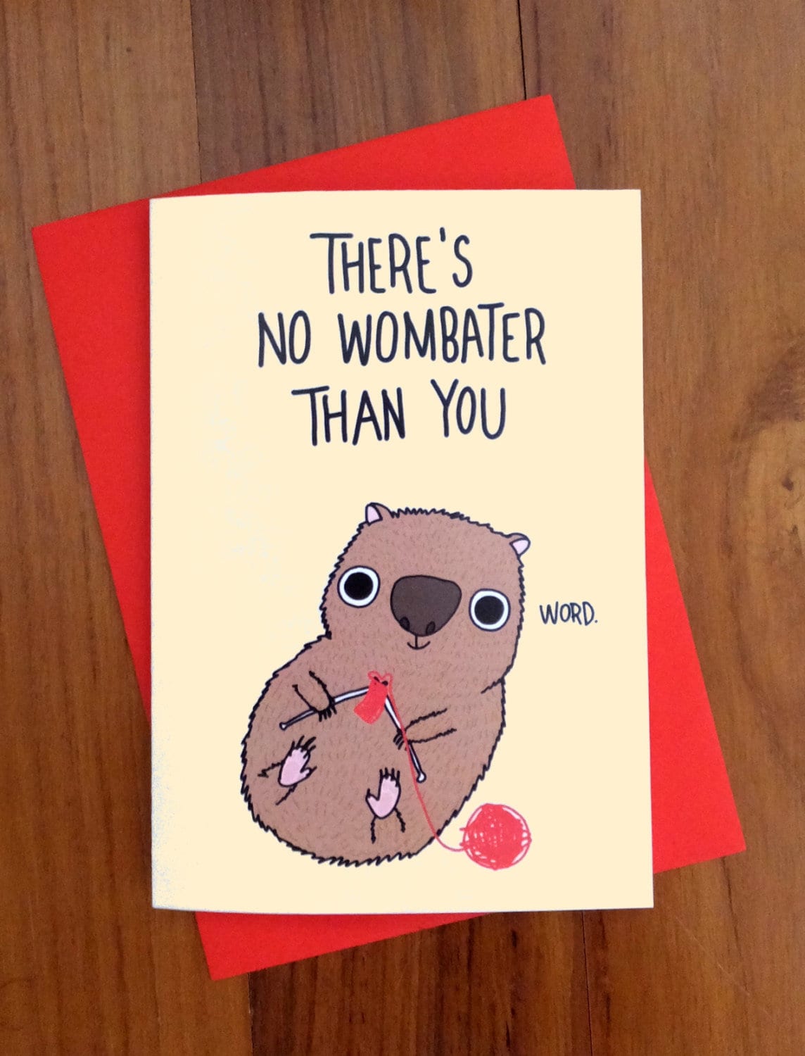 Funny Wombat Love Card // There's No One Better Than You | Etsy