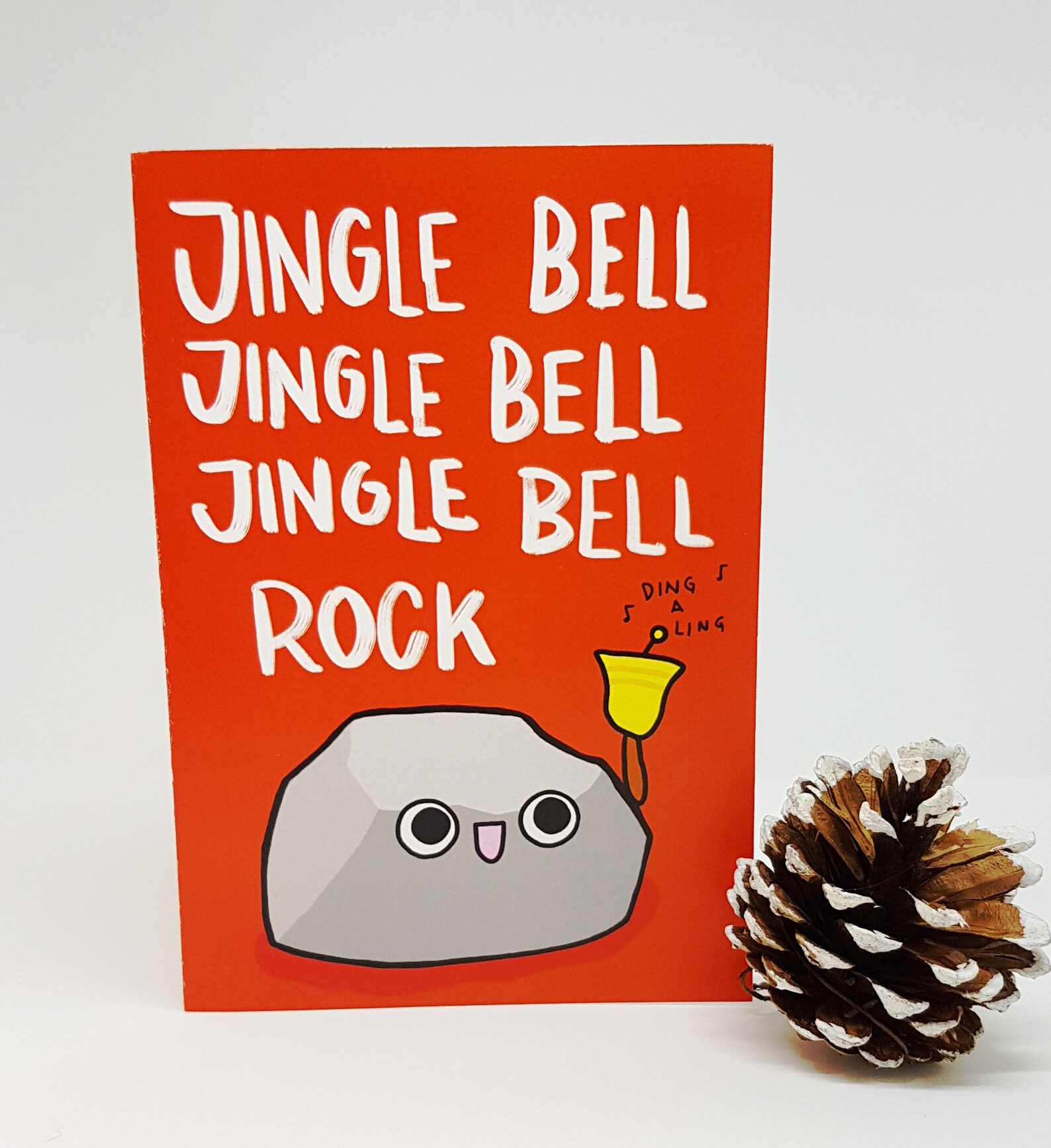Cute Christmas Card // Jingle Bell Rock // Christmas Rock Pun - Etsy