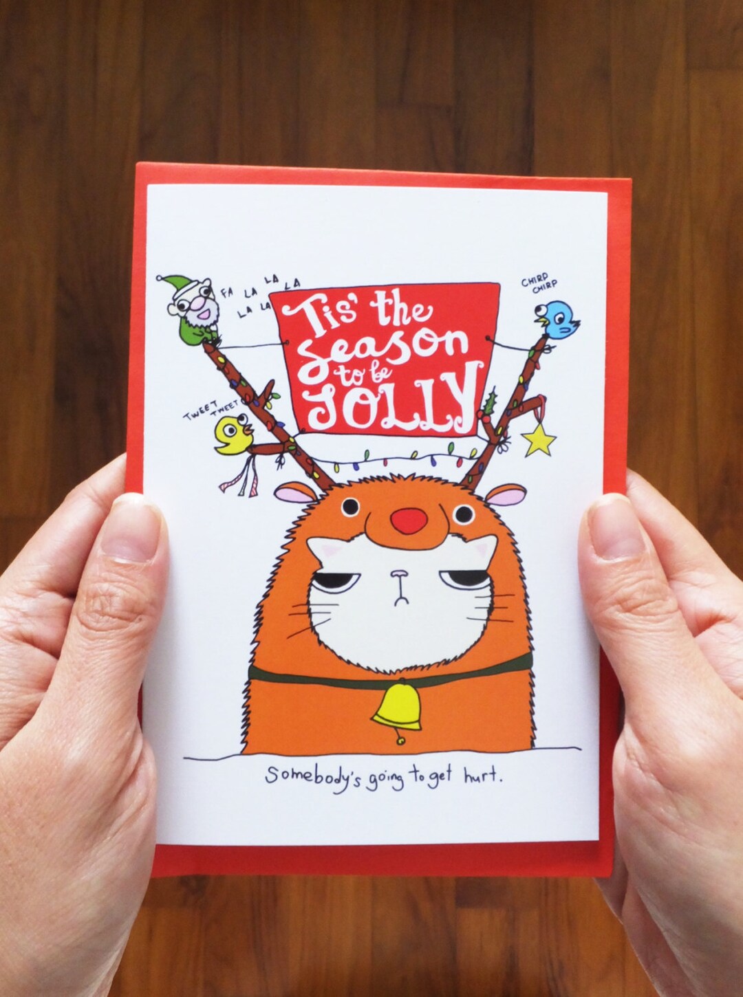 Grumpy Cat Christmas Card Tis the Season to Be Jolly Card Silly ...