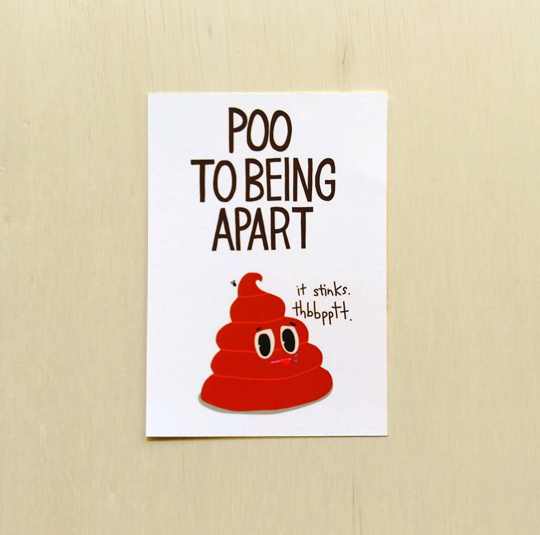 Poo to Being Apart Postcard // Missing You Postcard // Poop Postcard - Etsy