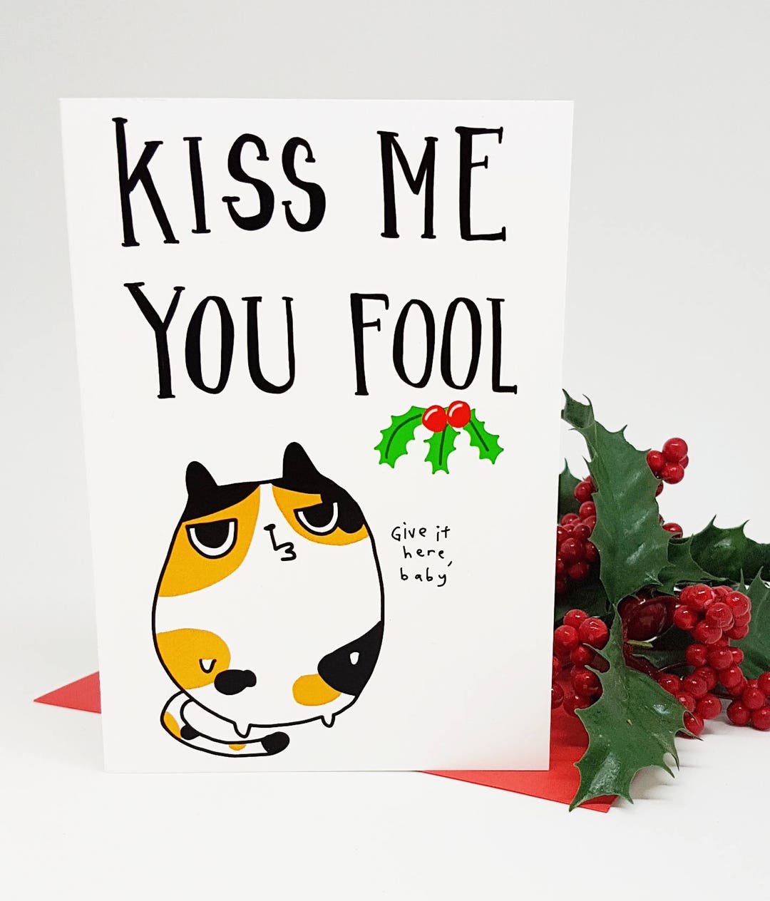 Grumpy Cat Christmas Card// Funny Cat Christmas Card // Merry Christmas ...