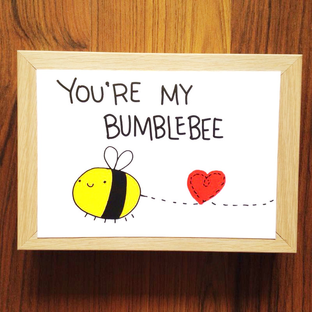 You're My Bumblebee Love Postcard Valentines Card Valentine Card - Etsy
