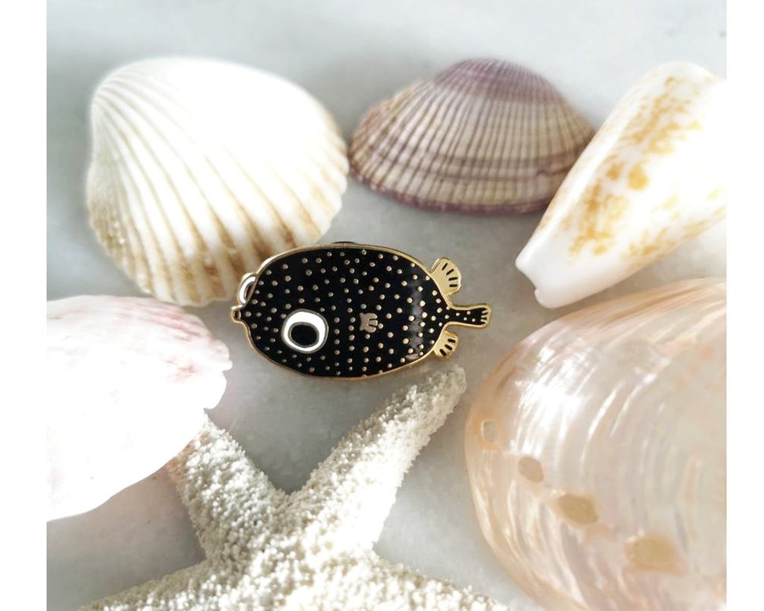Boxfish Pin // Fish Pin // Hard Enamel Pin // Stocking Stuffer // Cute ...