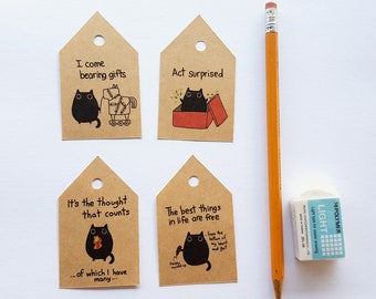 Funny Cat Gift Tags - Etsy