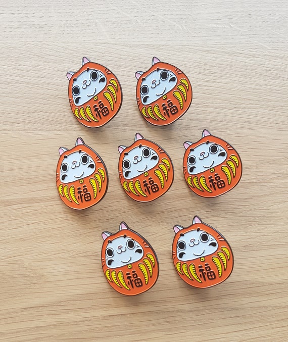 Daruma Neko Pin // Daruma Cat Pin // Cute Cat Pin // Japanese | Etsy