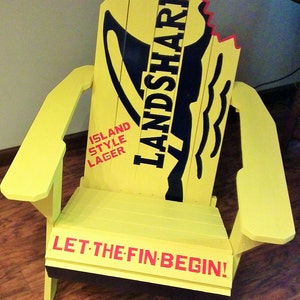 LANDSHARK Shark Bite Hand Painted Adirondack Chair Etsy