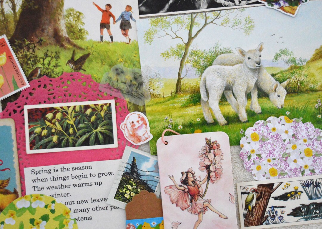 Spring Theme Paper Ephemera Craft, Collage, Scrapbooking Pack, Nature ...