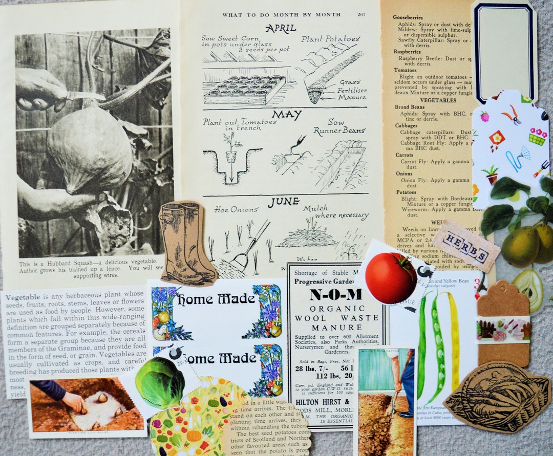 Gardening/allotment Theme Paper Ephemera Craft, Collage, Scrapbooking ...