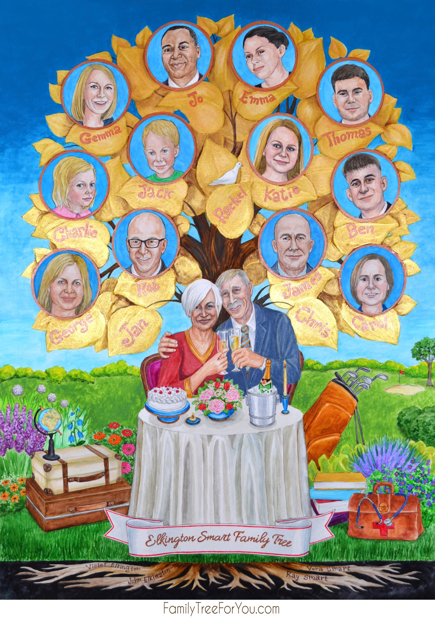 Family Tree 50th Anniversary Gift for Wife. Personalized 50 | Etsy