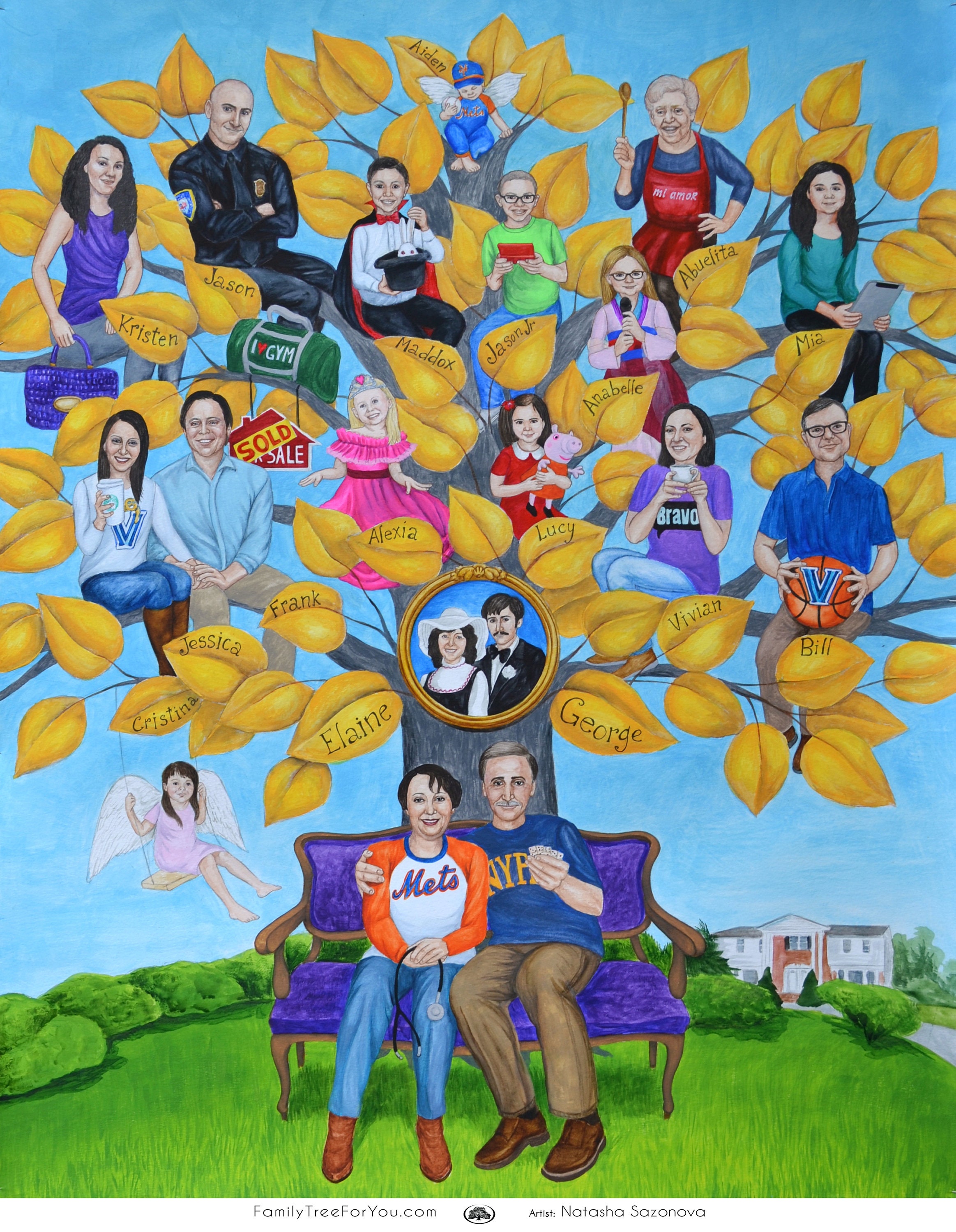 Family Tree With Pictures Names Roots. Customized Family | Etsy