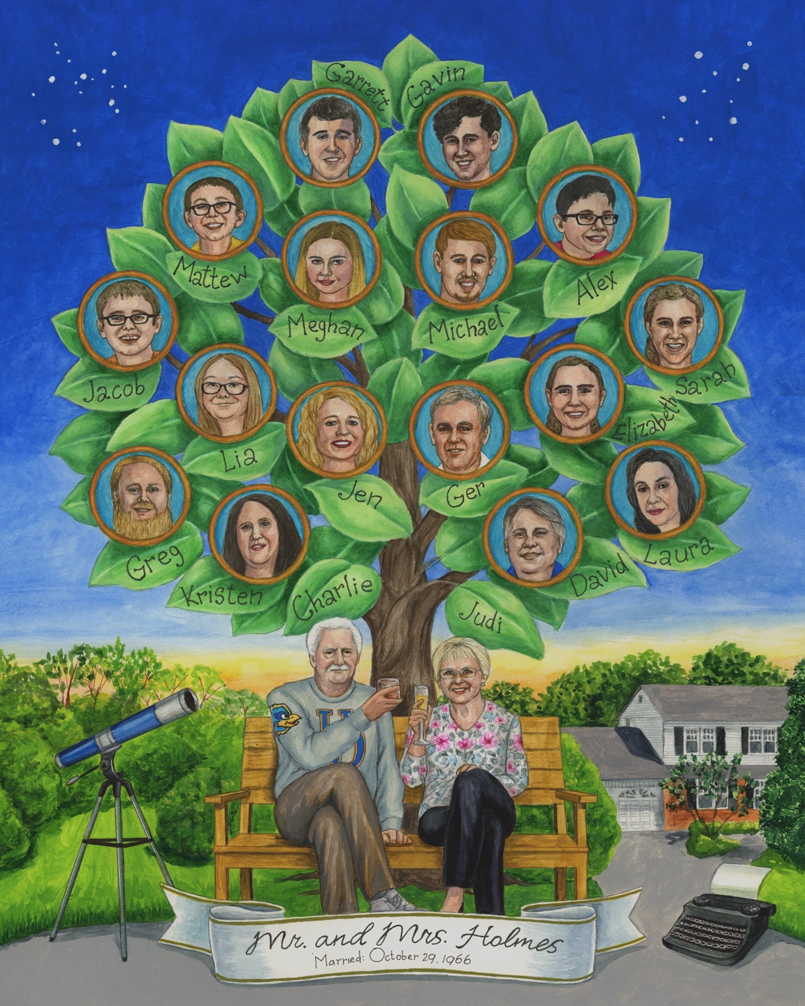 Family Tree 50th Anniversary Gift for Wife. Personalized 50 | Etsy