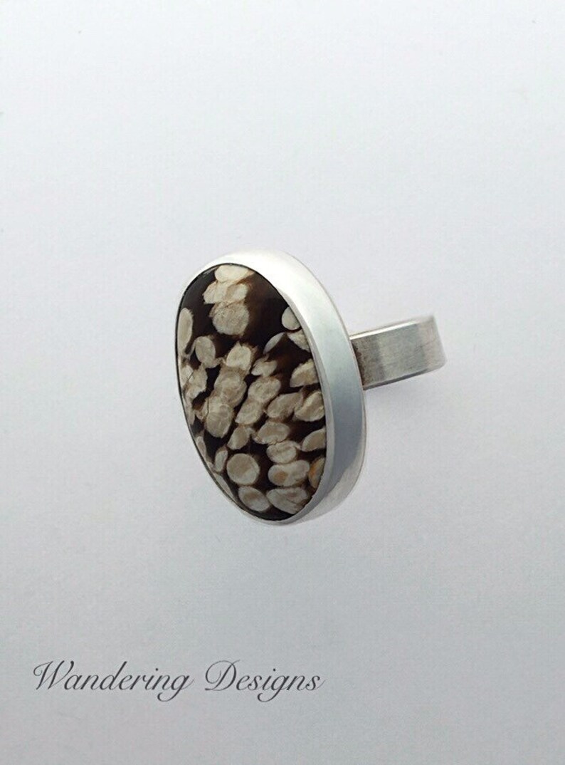 Peanut Wood Ring Sterling Silver Statement Ring Handmade - Etsy