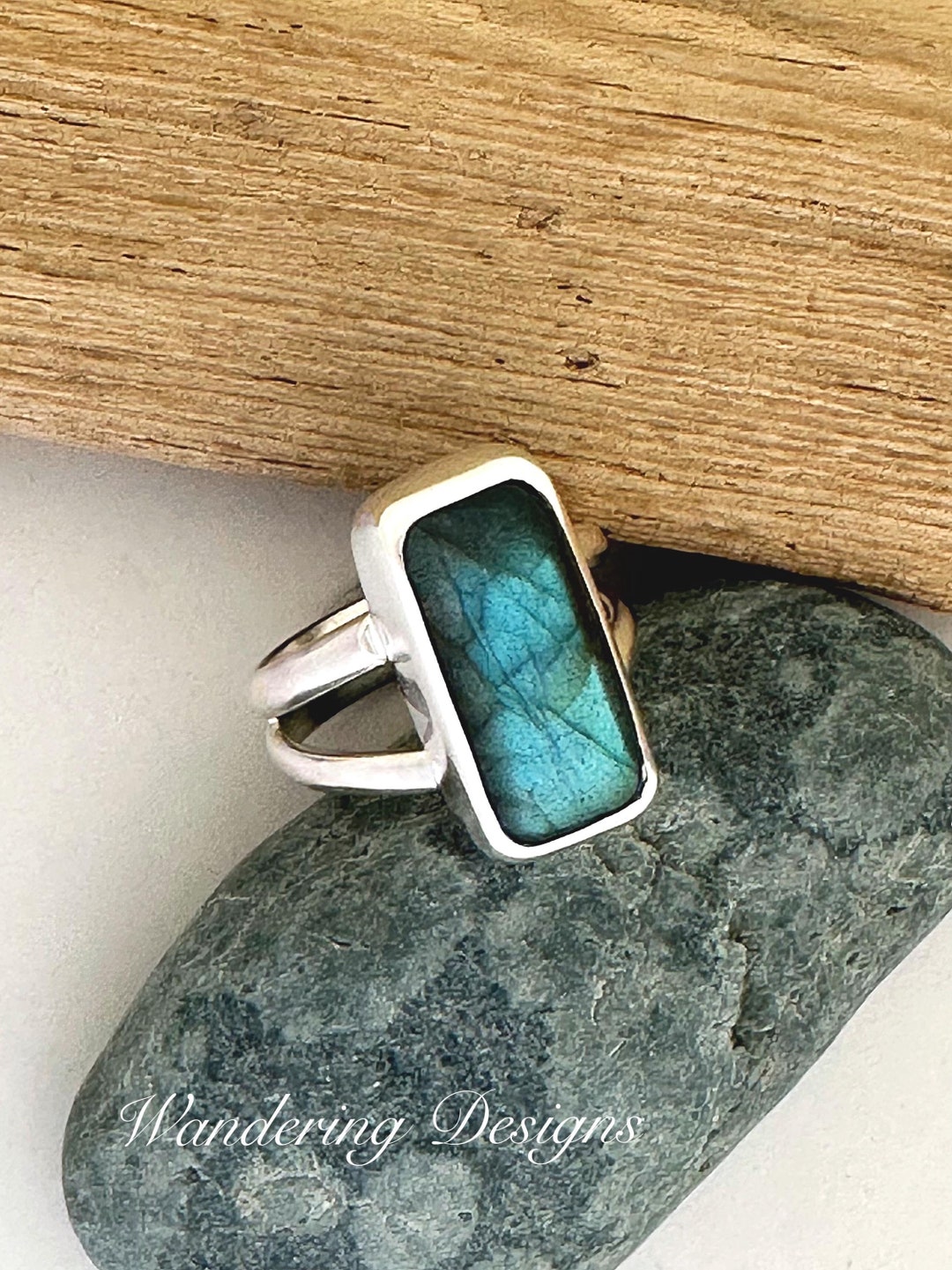 Labradorite Ring, Sterling Silver, Handmade, Silversmith, Wandering ...