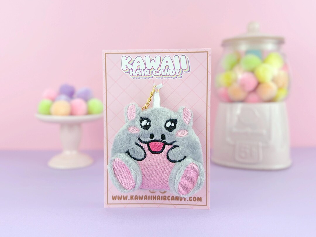 Kawaii Plush Baby Pygmy Hippo Bag Charm Keychain, Keyring Accessory ...