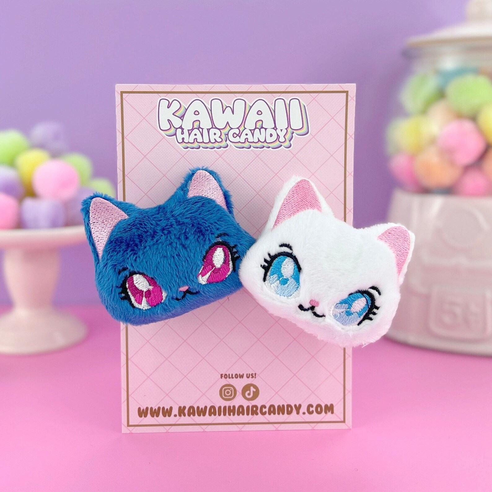 Plush Anime Style Kawaii Cat Cute Hair Clip Set, Cat Girl, Crazy Cat ...