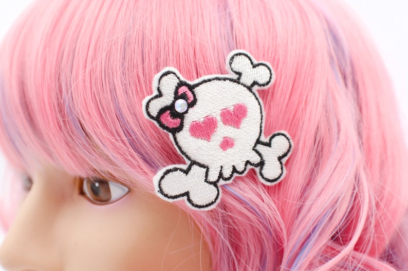 Kawaii Skull Hair Clips - Etsy