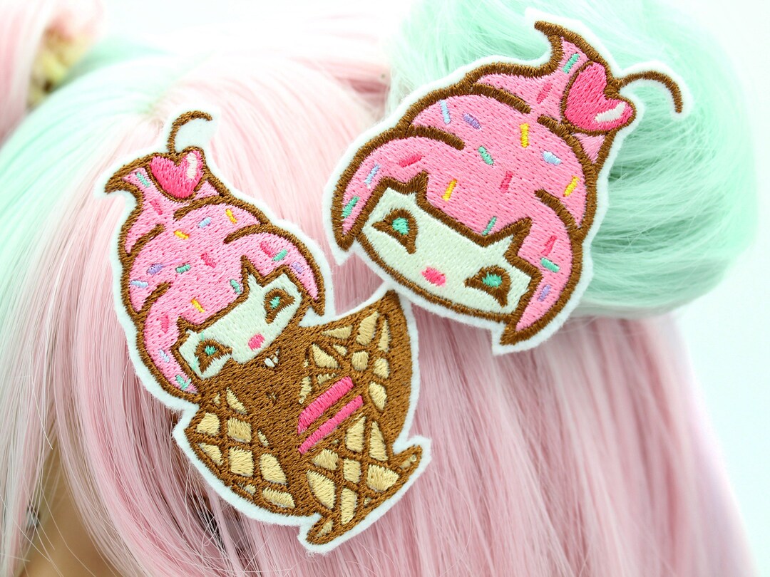Kawaii Chibi Ice Cream Geisha Hair Clip Set - Kawaii Clothing ...