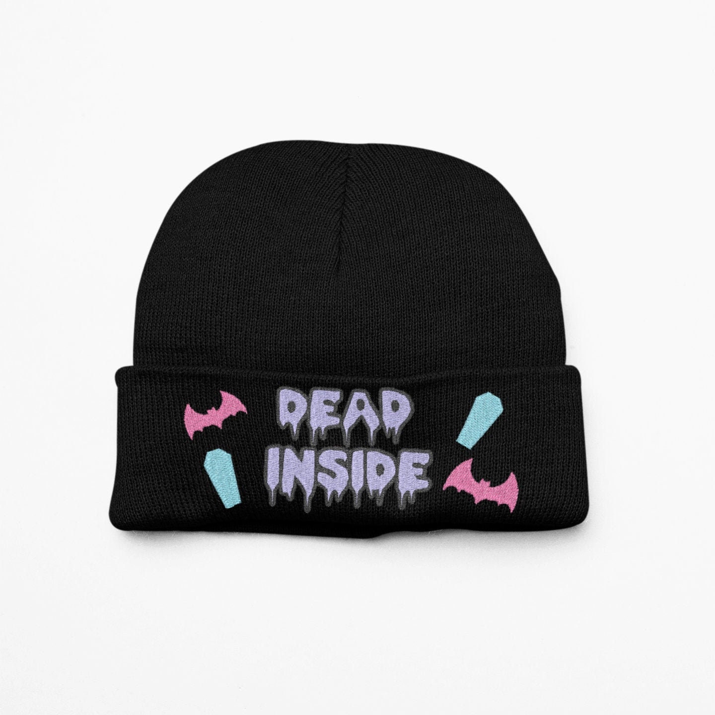 Super Cute Kawaii Pastel Goth Dead Inside Beanie Hat Cute | Etsy