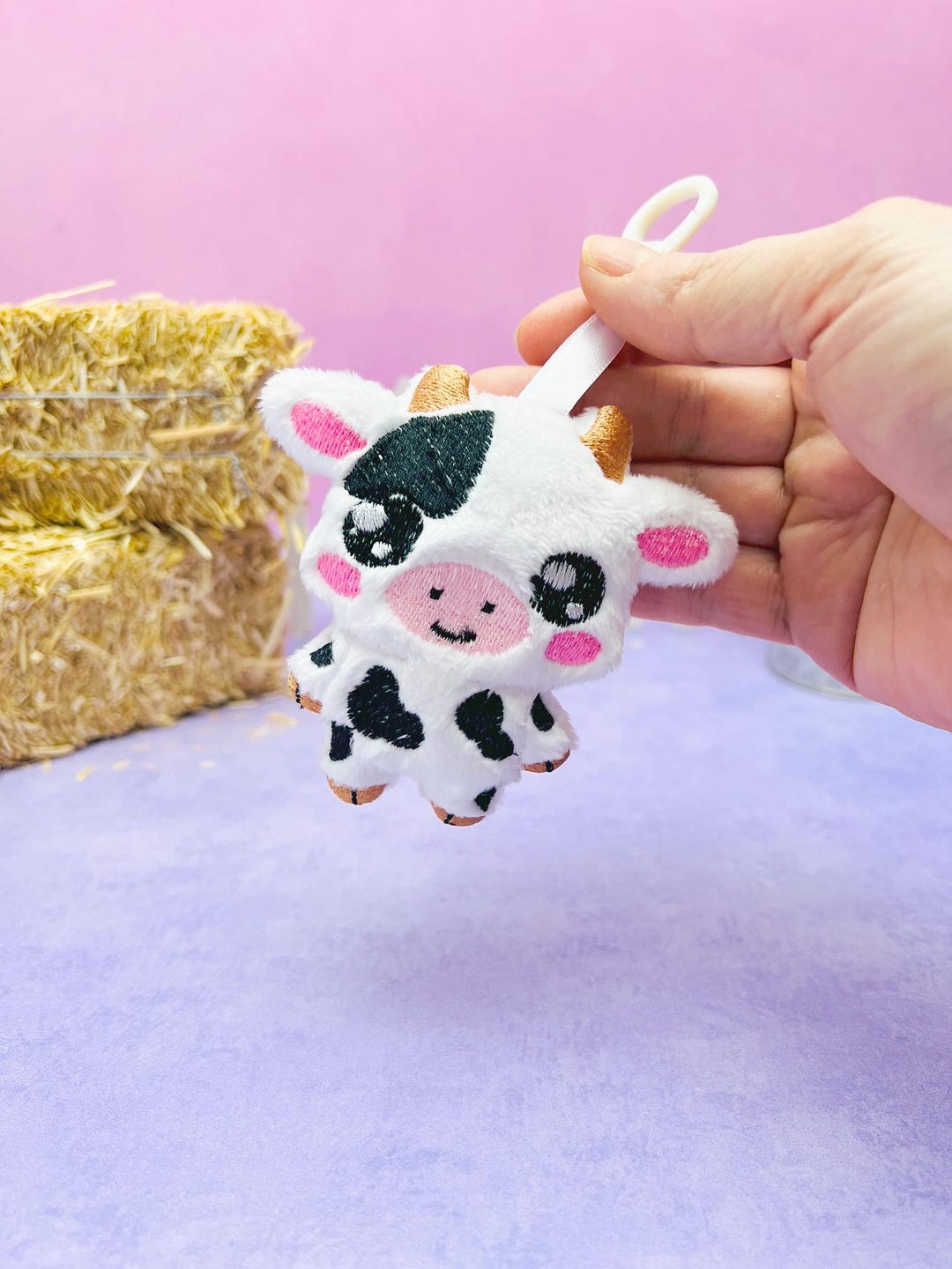 Chibi Dairy Cow Cute Bag Charm Plushie, Barnyard Animal Lover Gift for ...