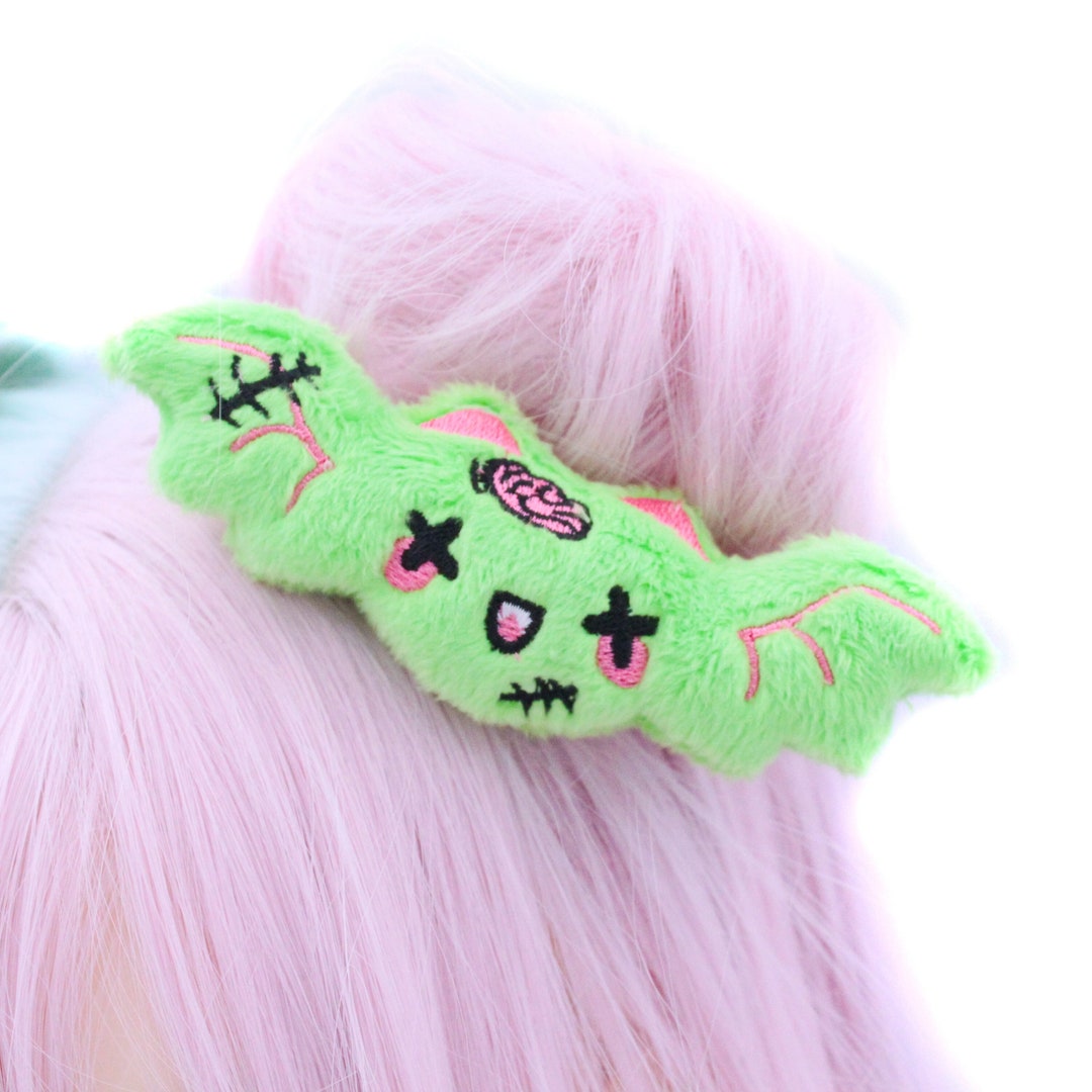 Kawaii Plush Zombie Bat Hair Clip | Cutecore Clothing Cute Accessories ...