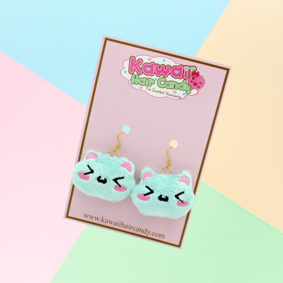 Super Cute Kawaii Cat Plushie Anime Earrings Cool Earrings - Etsy