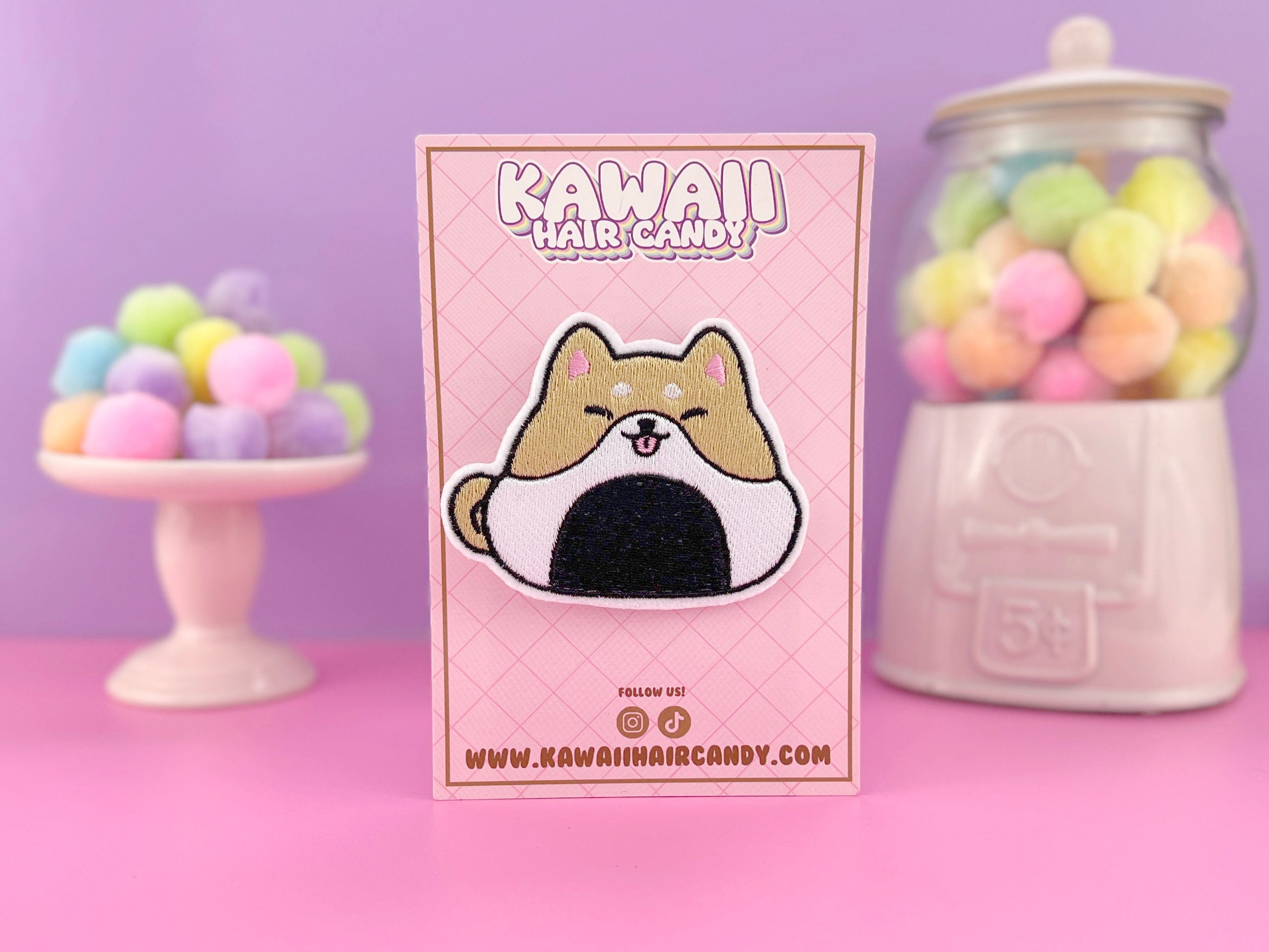 Kawaii Shiba Inu Onigiri Hair Clip, Kawaii Fashion Embroidered Hair ...
