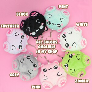 Cute Anime Cat Kawaii Plush Kitty Keychain Harajuku - Etsy