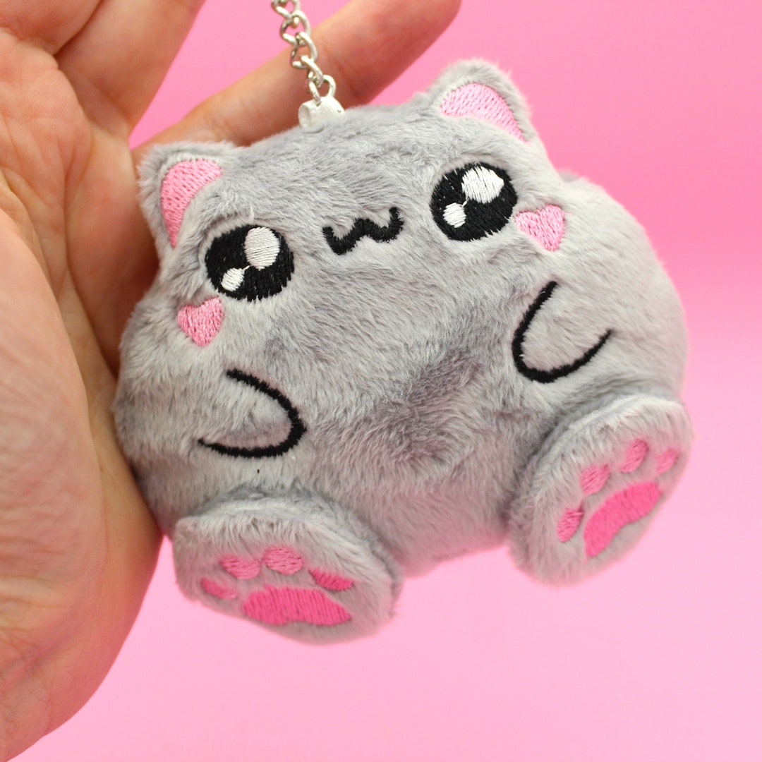Cute Anime Cat Kawaii Plush Kitty Keychain - Harajuku Accessories ...