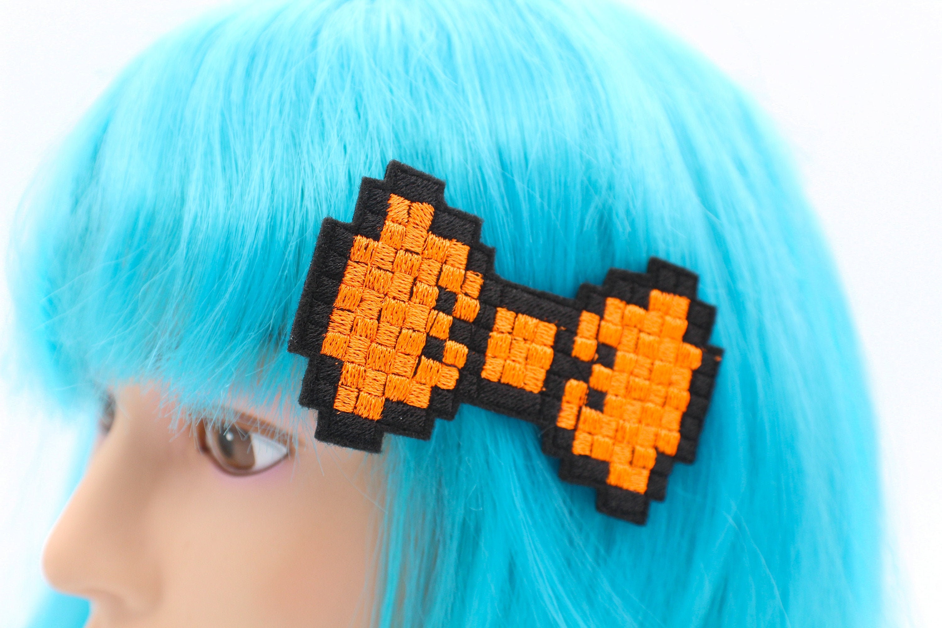 Pixel Art Hair Bows Gamer Girl Aesthetic Accessories Video | Etsy