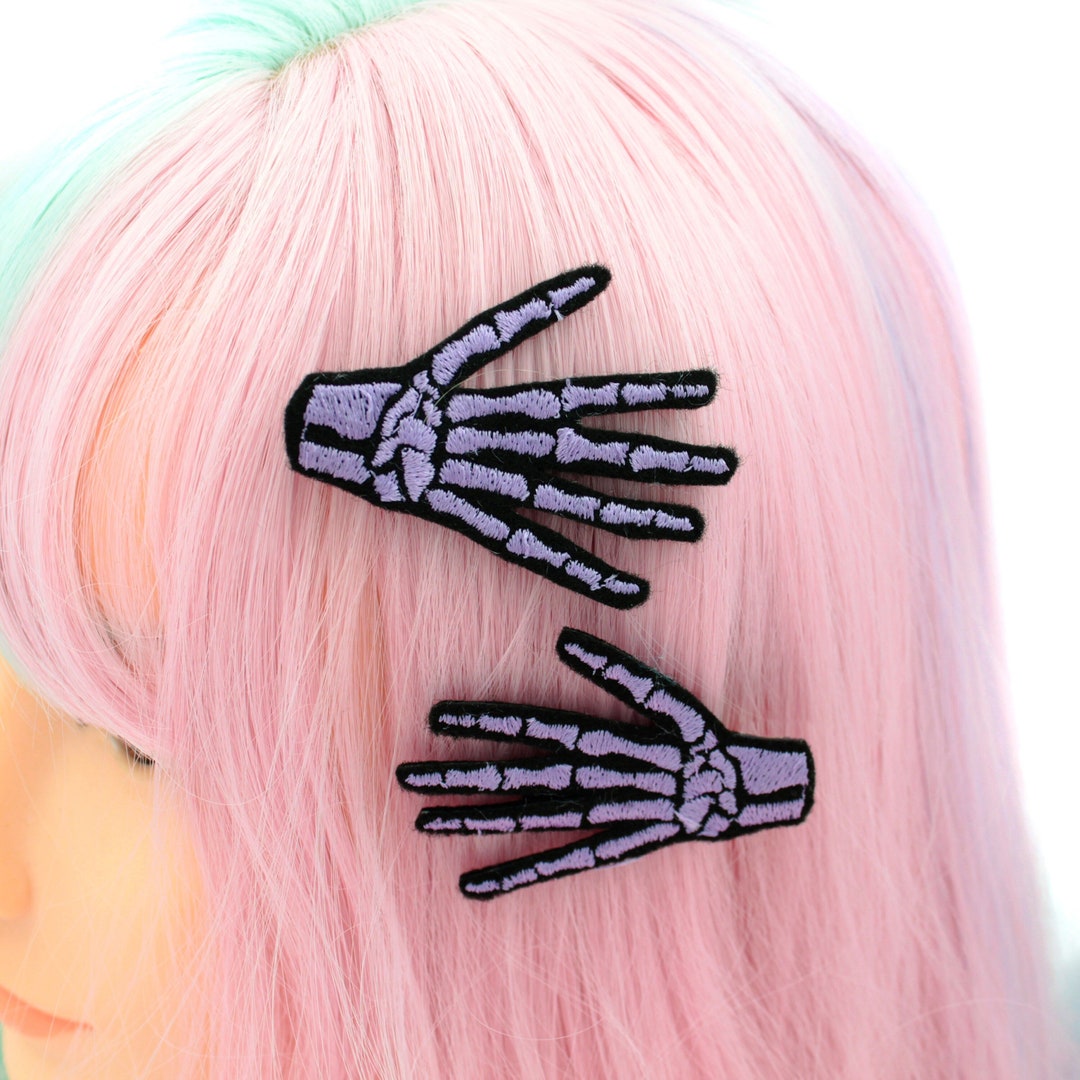 Skeleton Hand Hair Clip | Punk Rock Horror Women Girls Hair Accessories ...