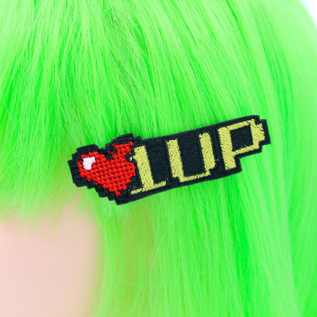 1UP Pixel Heart Retro Gamer Girl Hair Clip- Gamer Gifts for Her - Video ...