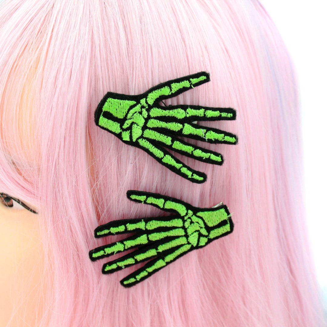 Skeleton Hand Hair Clip | Punk Rock Horror Women Girls Hair Accessories ...