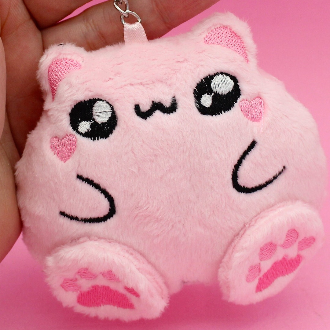 Cute Anime Cat Kawaii Plushie Kitty Keychain - Cute Keychains for Women ...