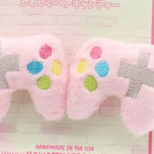 Kawaii Pink Gaming Controller Plush Hair Clip Set - Kawaii Clothing ...