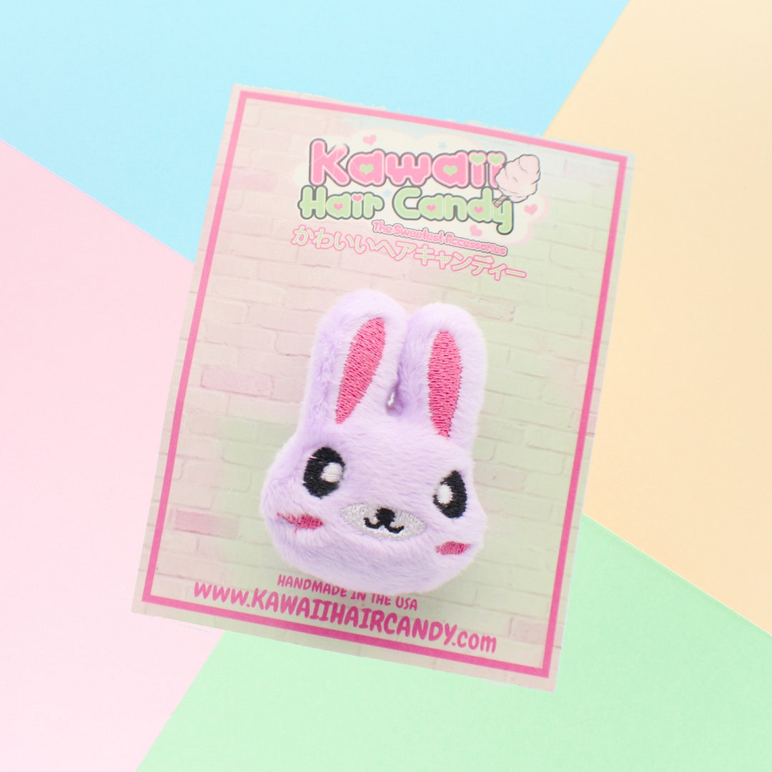 Kawaii Bunny Plush Hair Clip Super Cute Kawaii Aesthetic Etsy